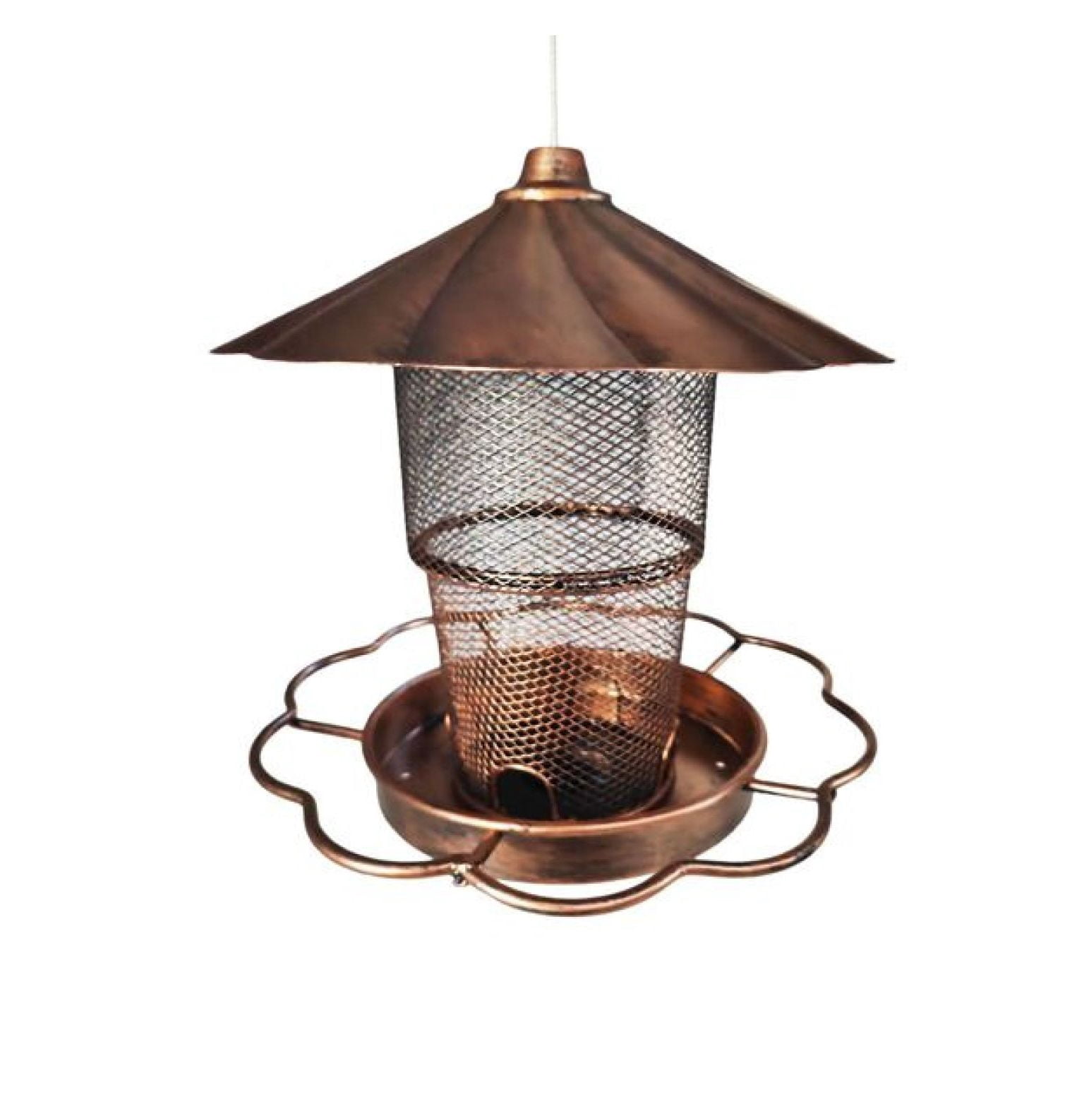 Bird Feeder with Lid - Metal Wild Bird Feeder for Outdoors Hanging ...