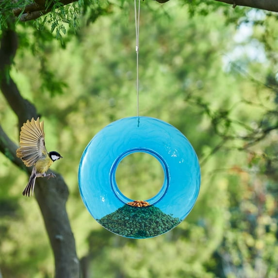 Bird Feeder for Outdoor Glass Bird Feeder Outdoor Hanging Attract Wild ...
