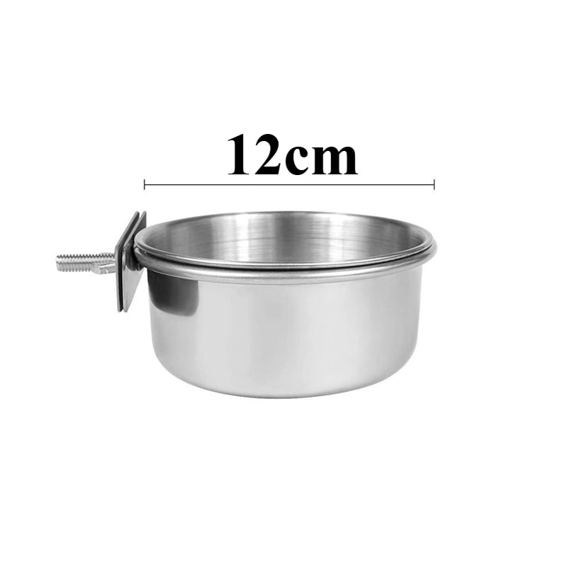 Bird Feeder Parrot Food Water Cup Stainless Steel Bird Food Bowl With ...