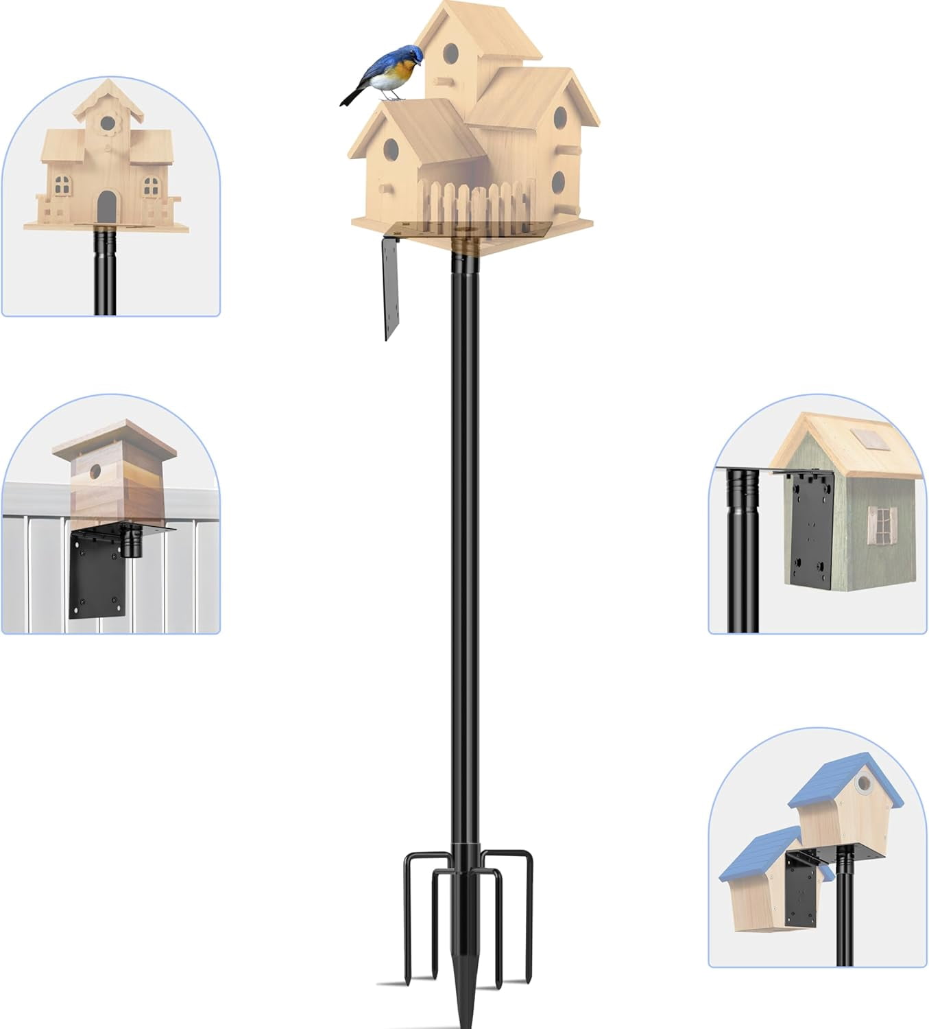 Bird Feeder Pole, 92 Inch Heavy Duty Bird House Pole Kit for Outdoors ...