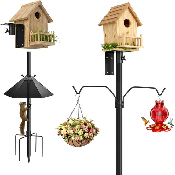 Bird Feeder Pole Kit, 79 Inch Metal Heavy Duty Bird House Pole with ...