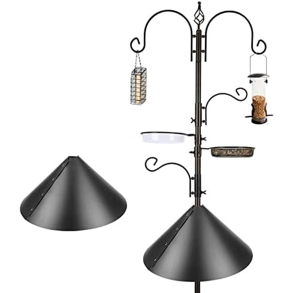 Bird Feeder Pole with Squirrel Baffle - Deluxe Feeder Station Kit ...