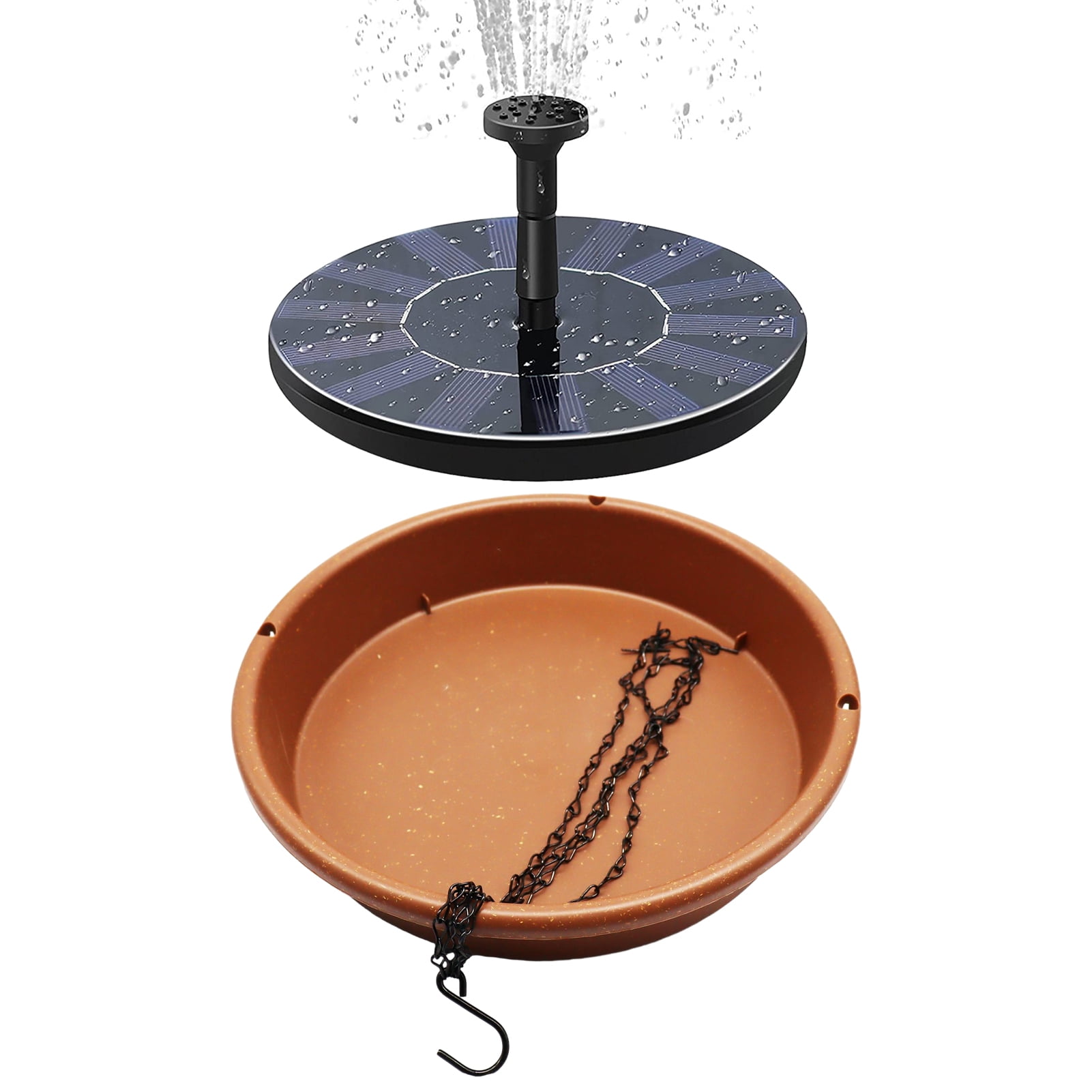 Bird Feeder Solar Powered Automatic Work S-shaped Hook Plastic Fountain ...