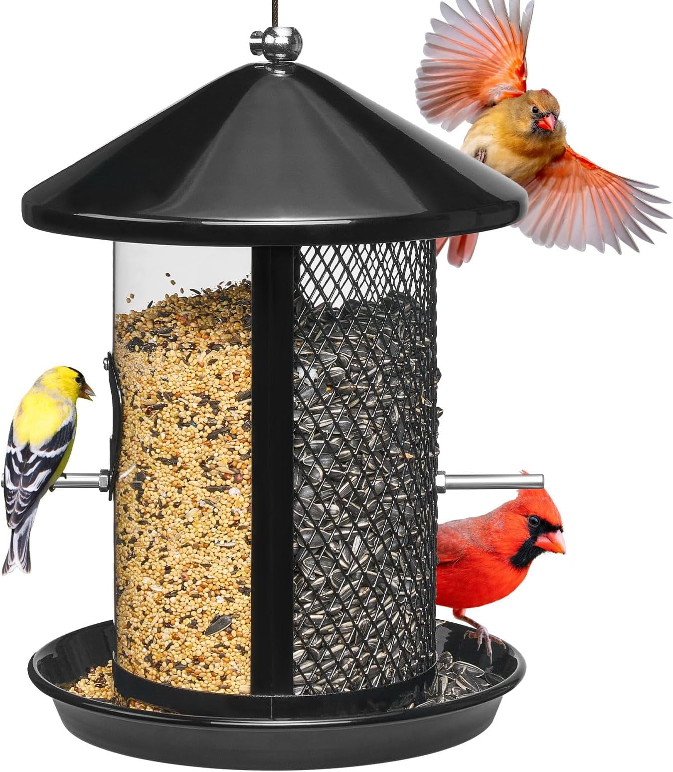 Bird Feeder for Outdoor - Proof Bird Finch Cardinal Feeder with Dual ...