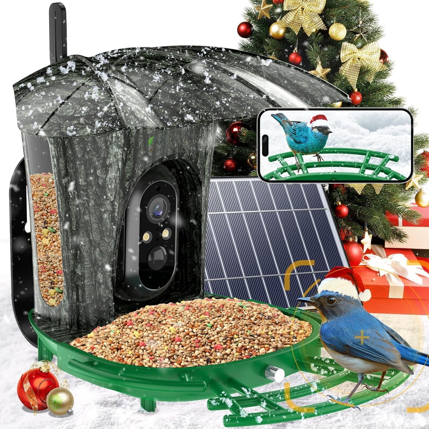 Bird Feeder with Camera for Outdoor, Solar Bird House with Cam, AI ...