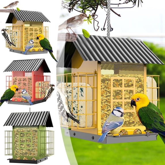 Bird Feeders Iron Hollow Feeding Device Outdoor Hanging Metal Wild Bird ...
