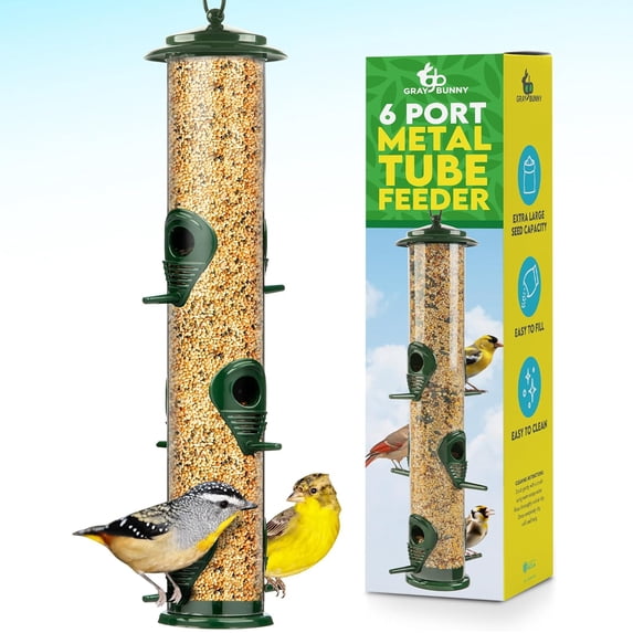 Bird Feeders for Outdoors (Green) Squirrel Proof Hanging Bird Feeder ...