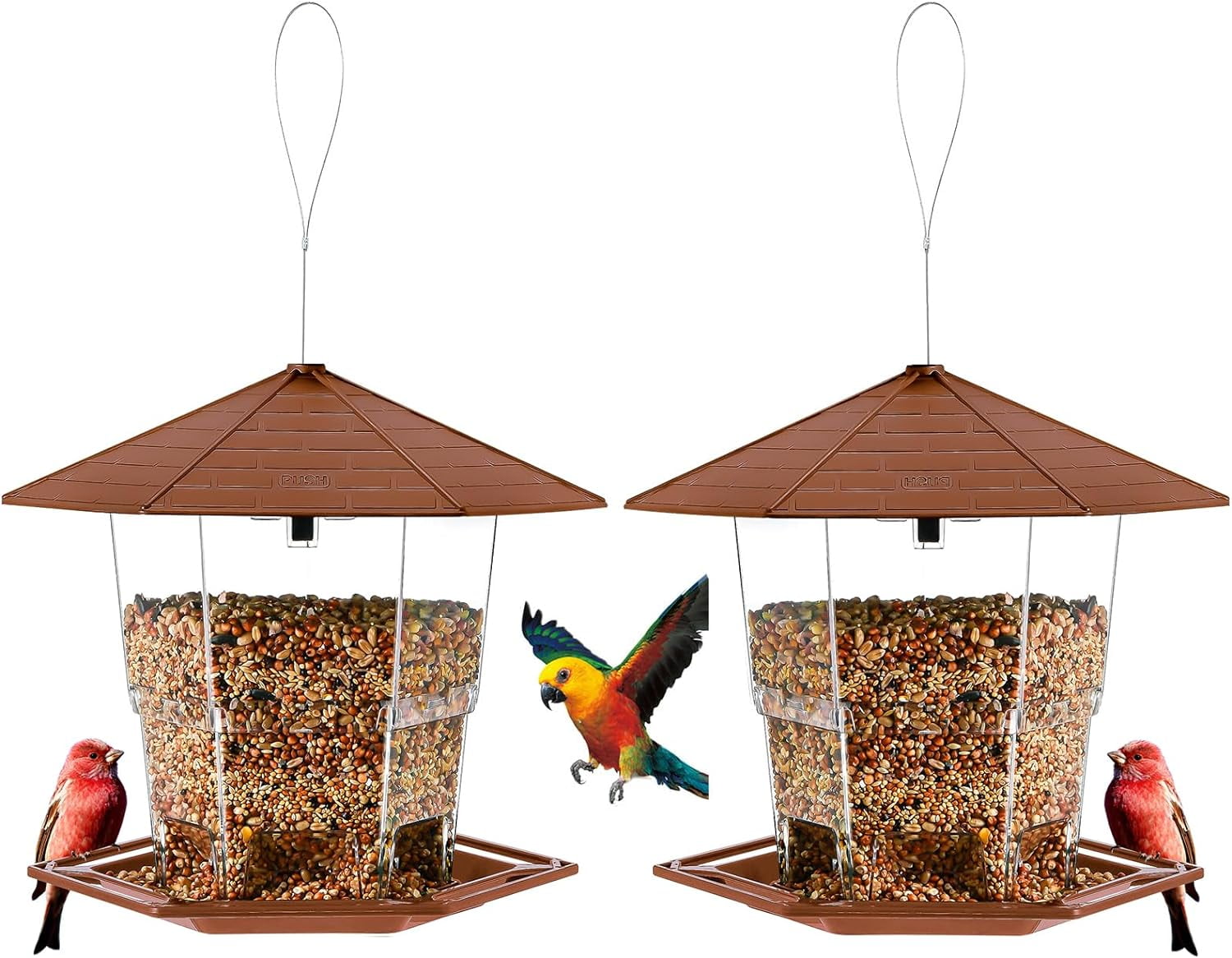 Bird Feeders for Outdoors Hanging, Bird Feeder with a Latch Feature ...