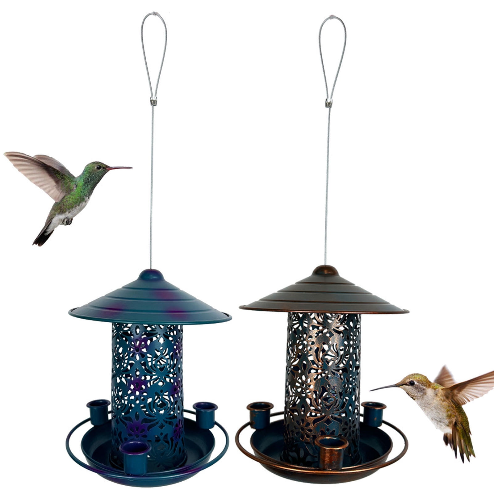 Bird Feeders for Outdoors Hanging Large Capacity Metal Birdfeeders ...