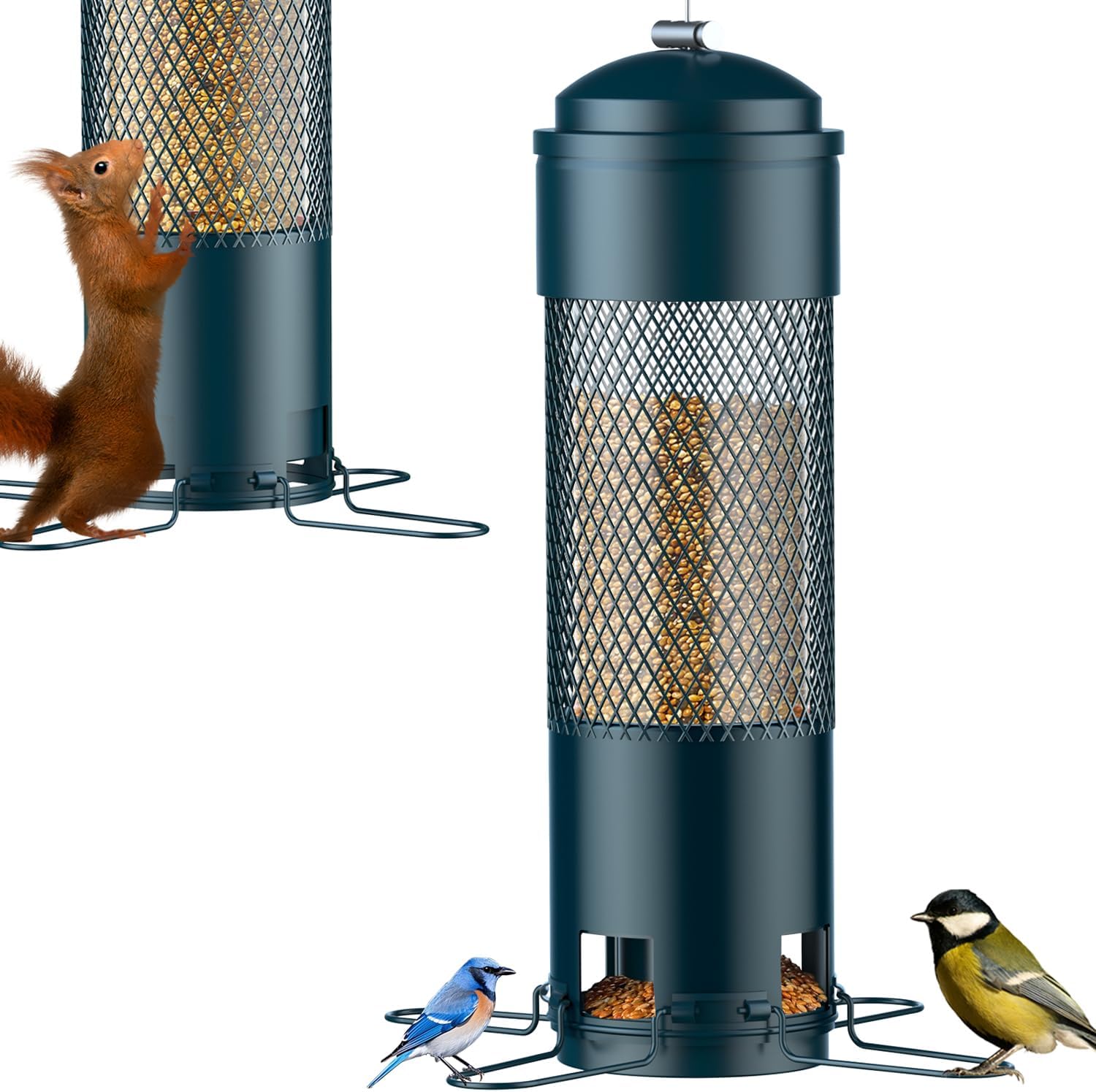 Bird Feeders for Outdoors Squirrel Proof with Weight-Activated Perches ...