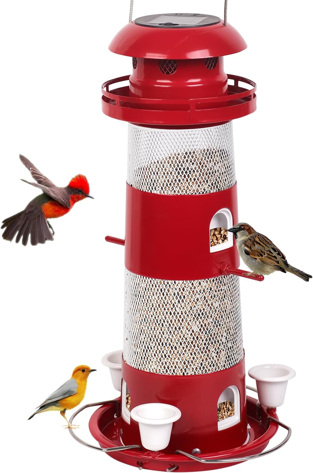 Bird Feeders for Outside, Solar Bird Feeder for Outdoors , 2.3lbs Birds ...