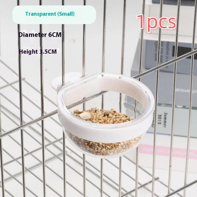 Bird Feeding Bowl Detachable Transparent Bowl Plastic Food Cup For Cage ...