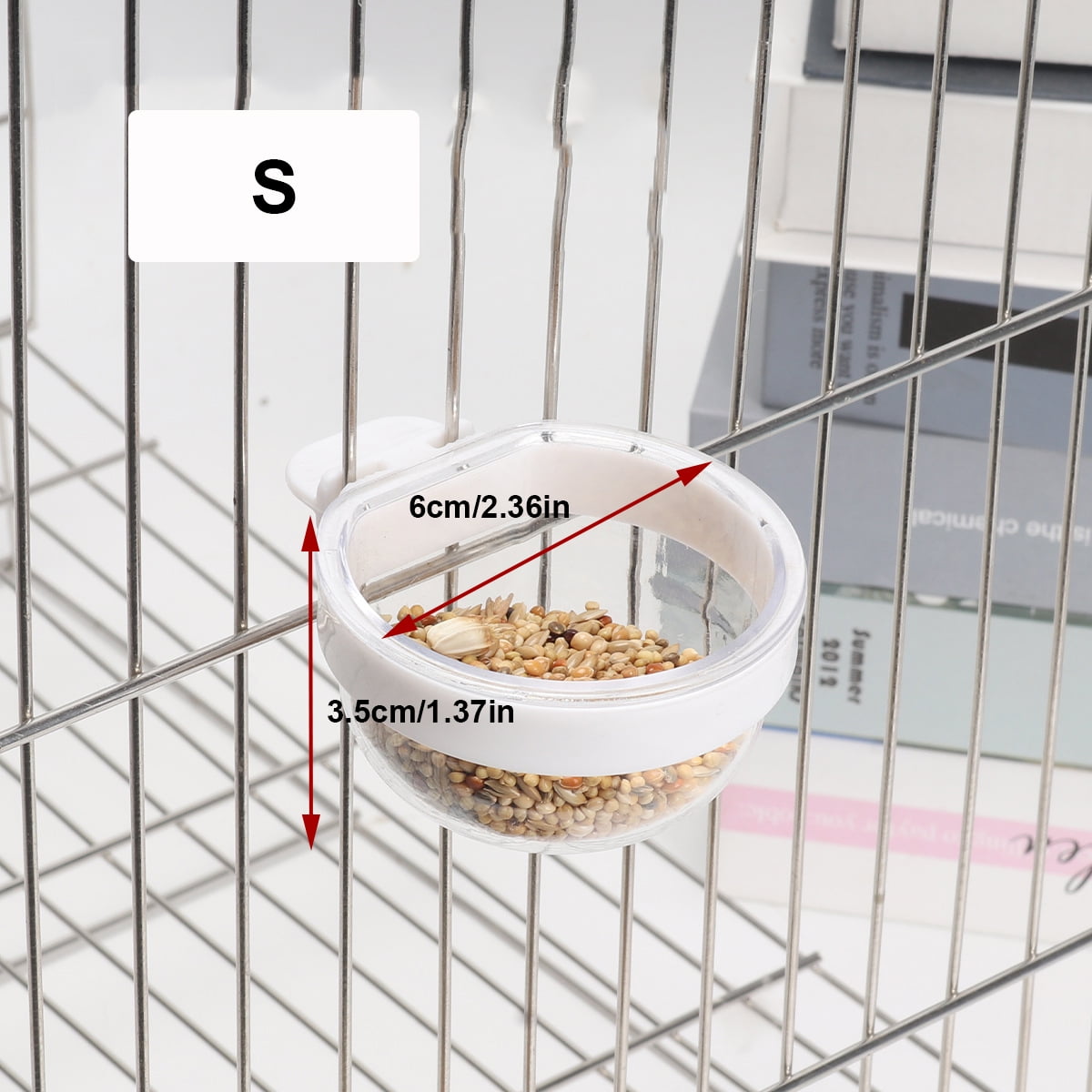 Bird Feeding Bowl Detachable Transparent Bowl Plastic Food Cup For Cage ...