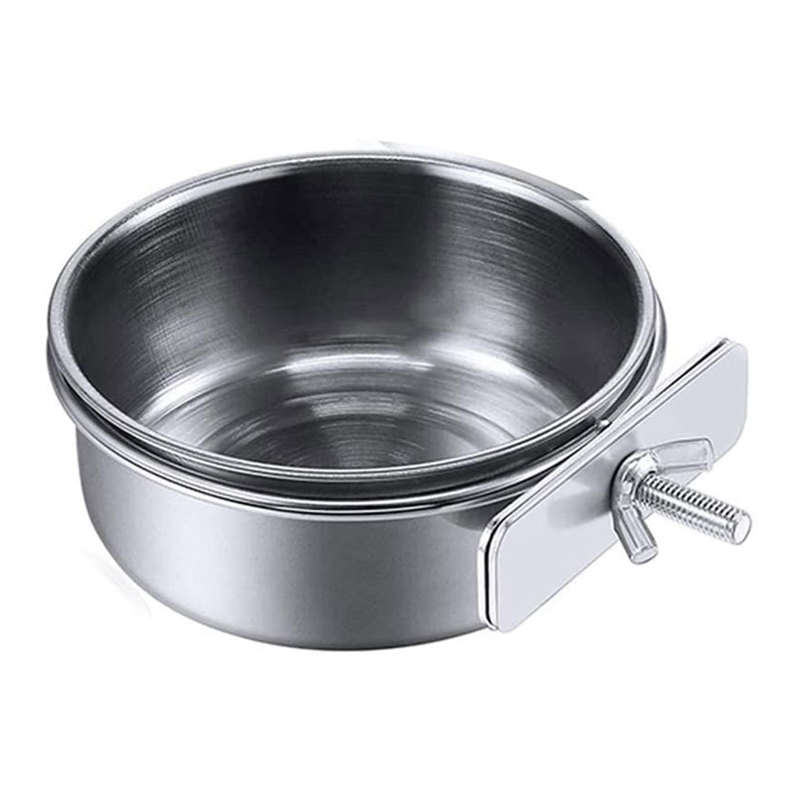 Bird Feeding Cups Parrot Bowls for Cage with Clamp Holder Stainless ...