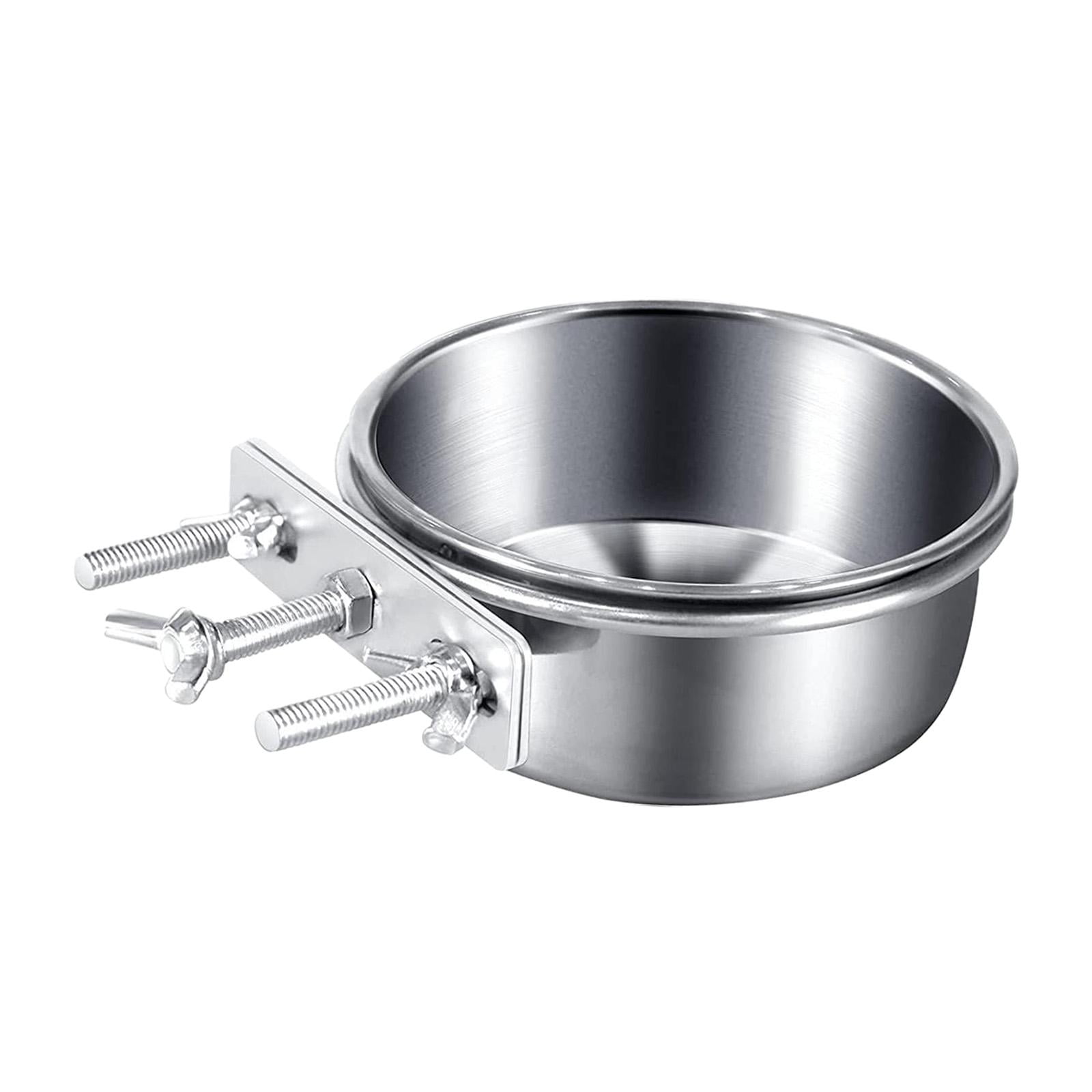 Bird Feeding Dish Cup Stainless Steel with Clamp Holder, Parrot Food ...