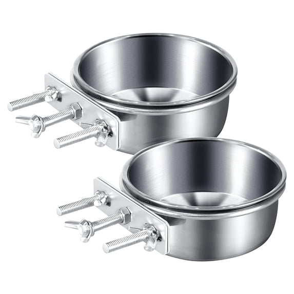 Bird Feeding Dish Cupshanging Stainless Steel Parrot Cage Feeder Bird ...