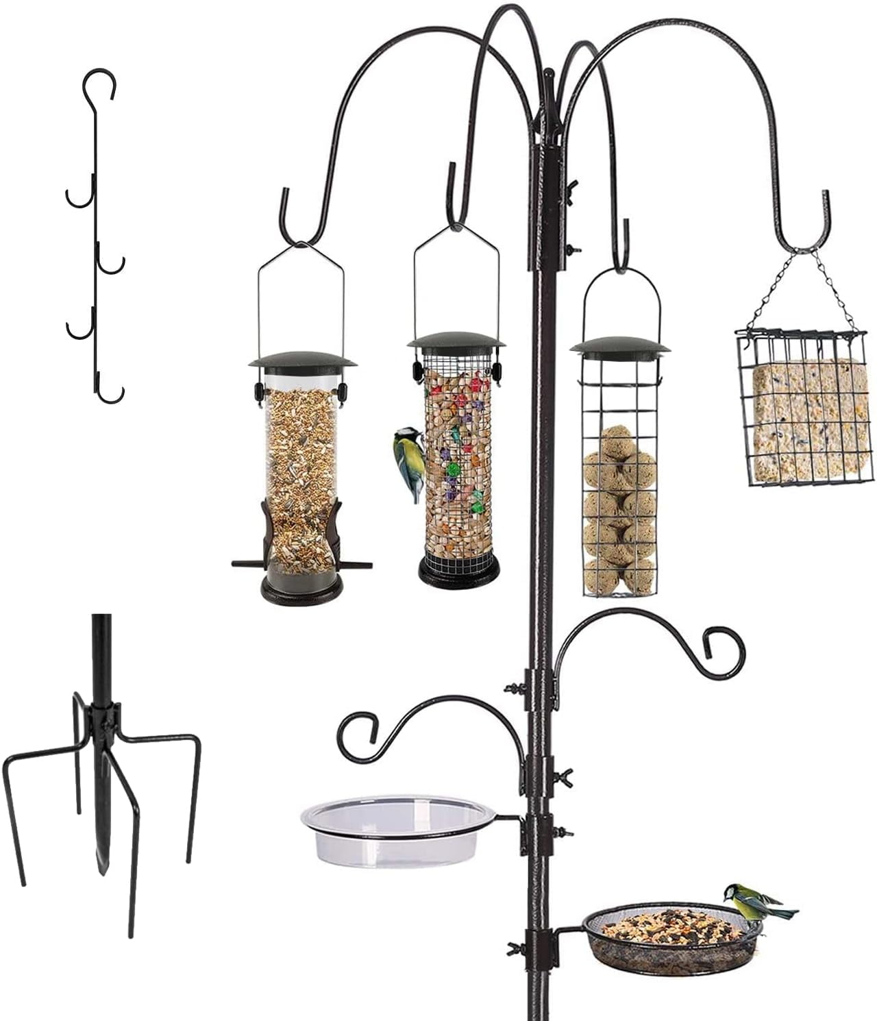 Bird Feeding Station Kit Bird Feeder Pole Wild Bird Feeder Hanging Kit Planter Hanger Multi ...