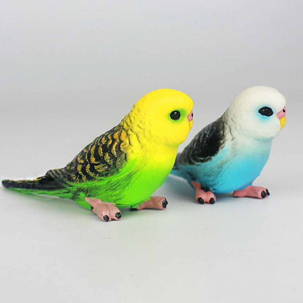 Bird Figurine Cute Mini Artificial Parakeet Bird Figurines Miniature ...