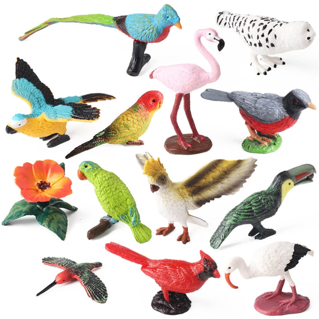 Bird Figurine Life Like Bird Figure Set Statue Model Solid Figurine Bag ...