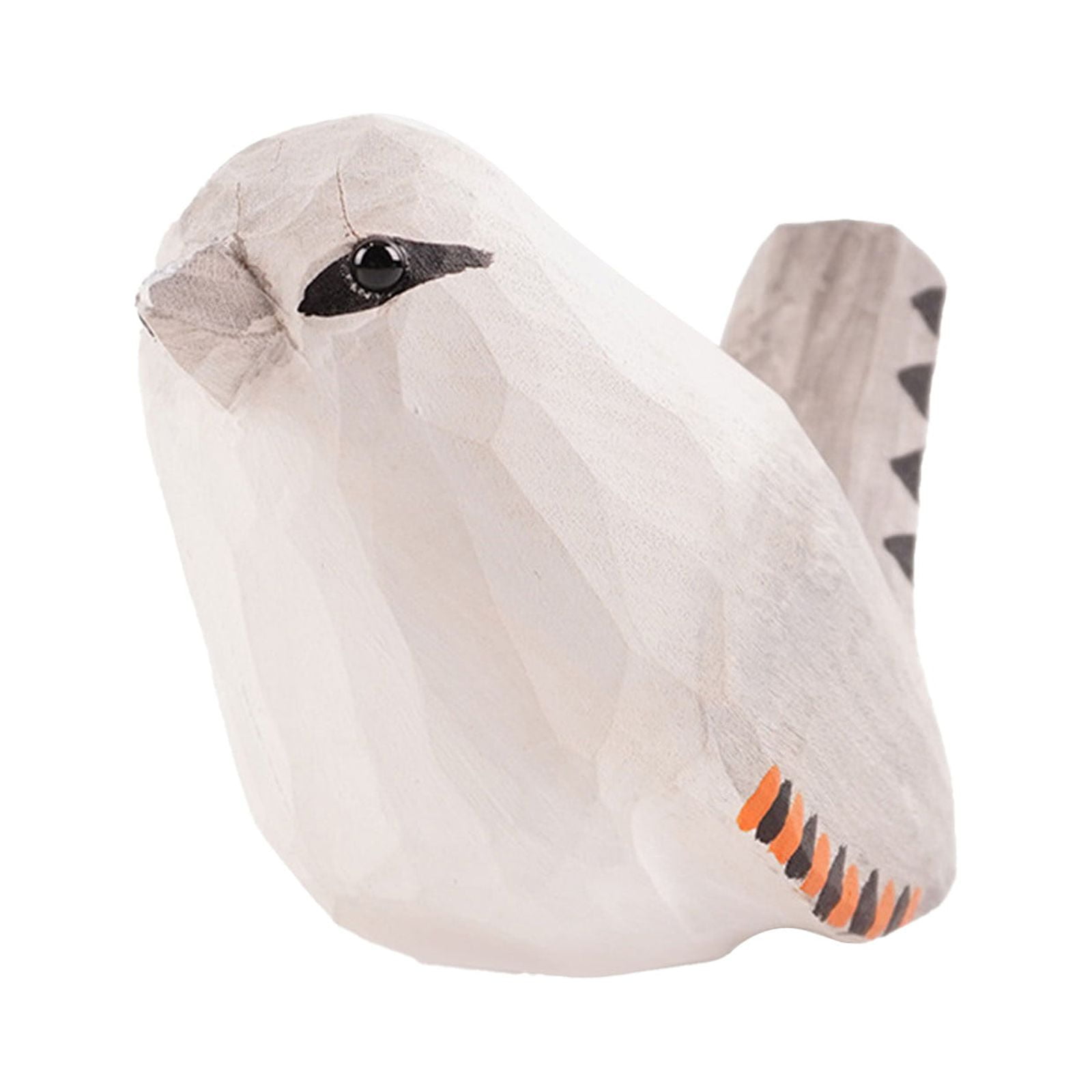 Bird Figurine - Small Wood Bird Statue Art Handmade Carving Decoration ...