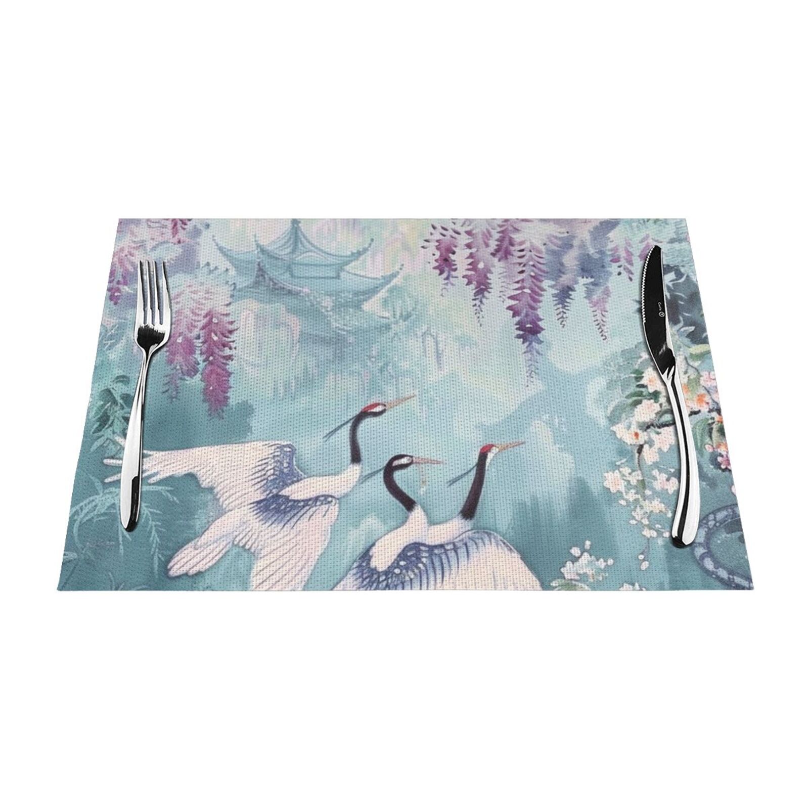 and Bird-Filled Fantasy Scene Table mat can be wiped, dinner mat set ...
