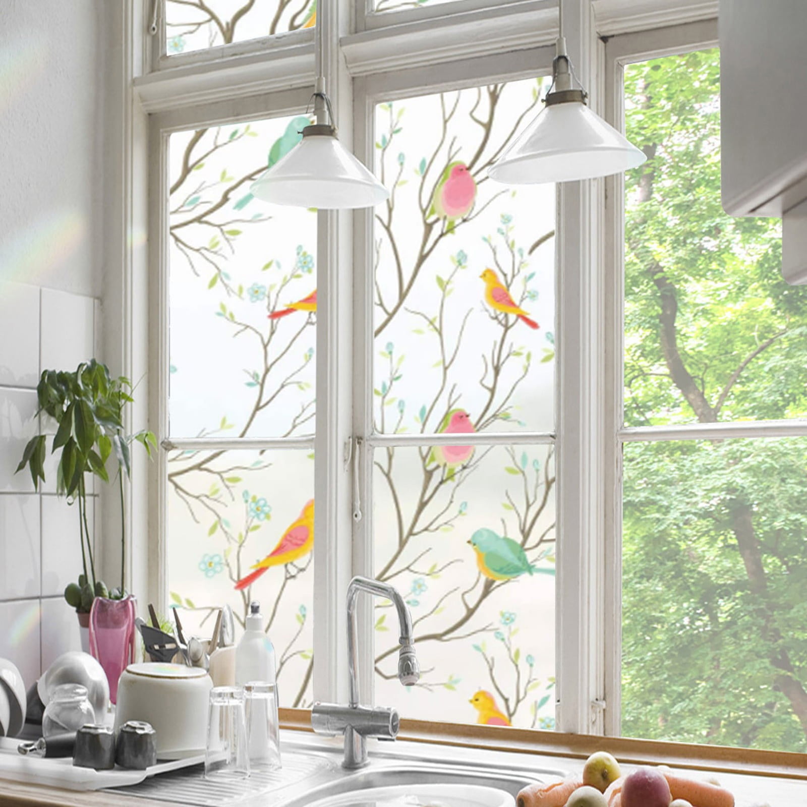 Bird Film Bathroom Anti Peeping Window Transparent Opaque Sticker ...