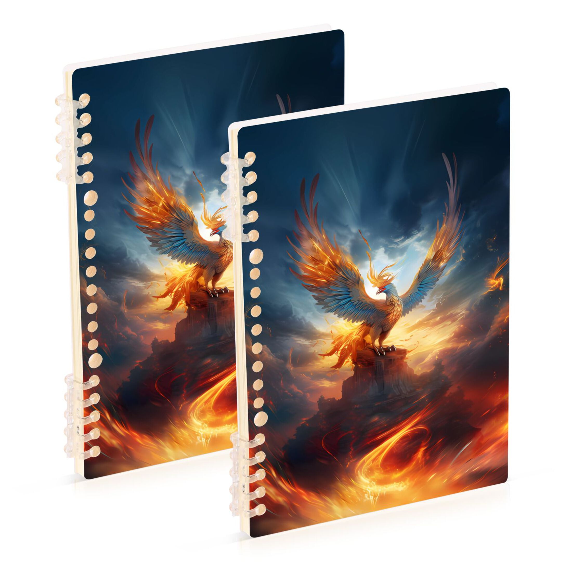 Bird Fire Sky Ring Binder Notebook Journey Note Diary College Ruled ...