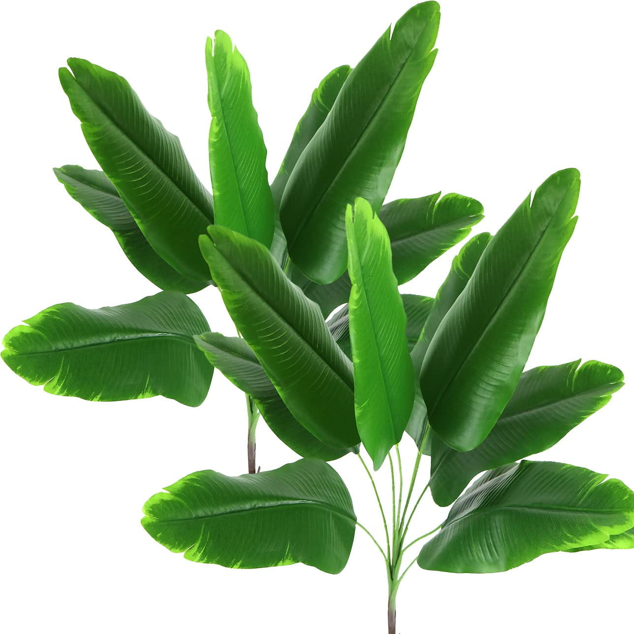 Bird Fiy Artificial Plant Fake Banana Tree Leaves with Stems Faux Palm ...