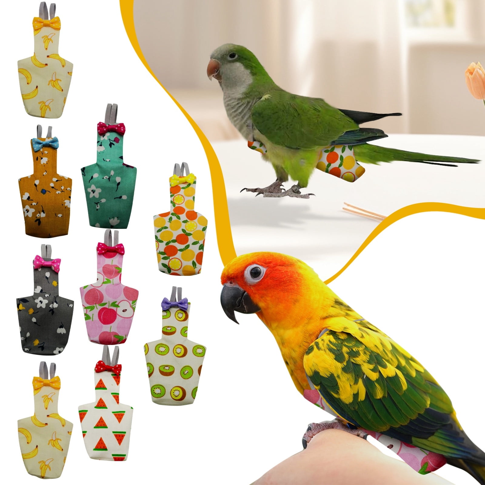 Bird Flight Suit Washable Reusable Diaper for Parakeet Cockatiel, Soft ...