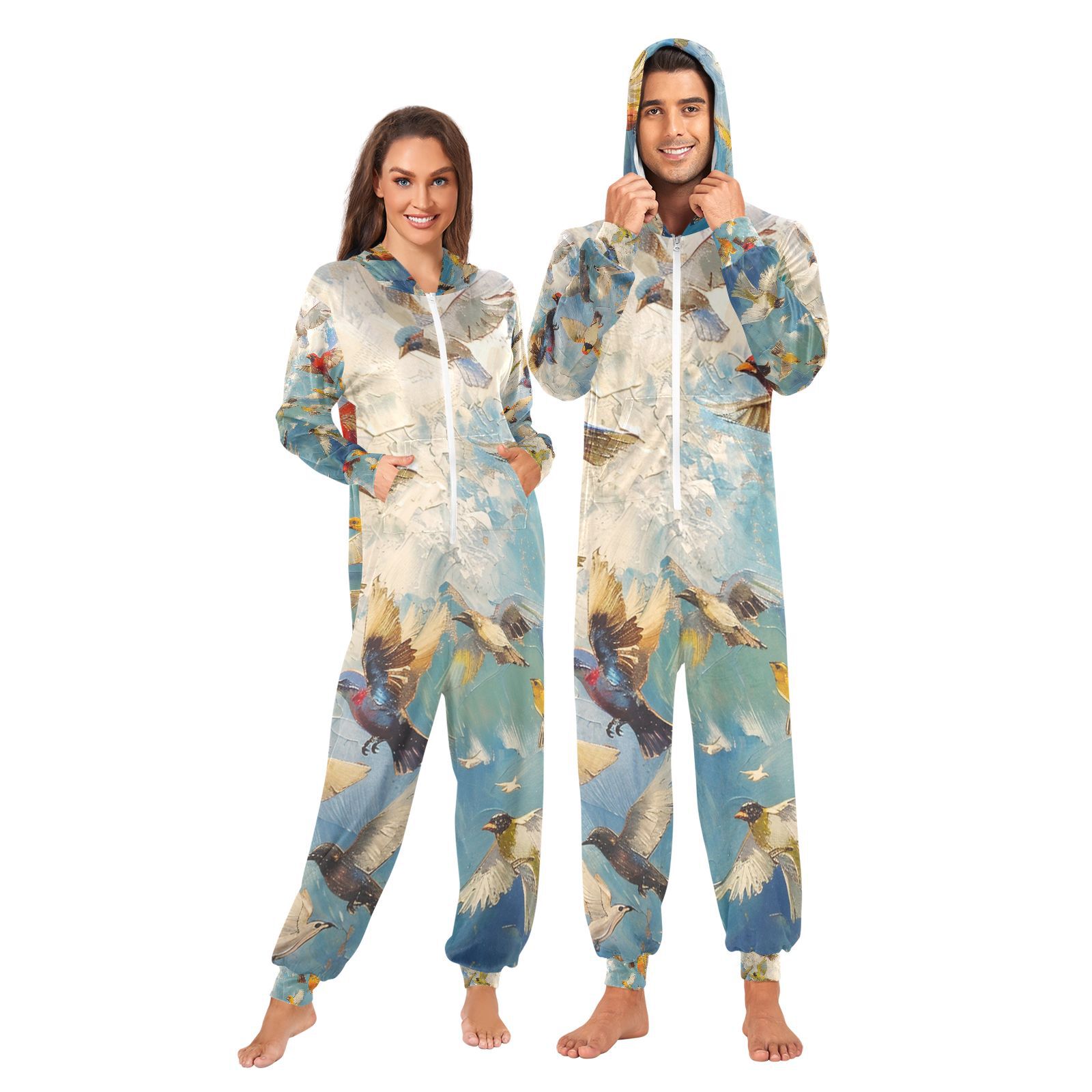Bird Flock Adult Onesie Pajamas Slim Fit Christmas One Piece Suit Pjs ...
