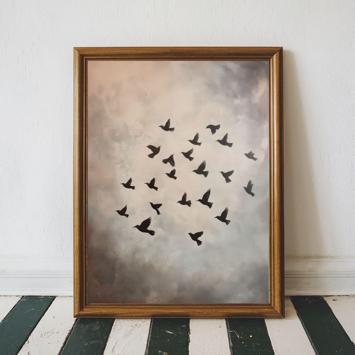 Bird Flock Wall Art, Flock of Birds Print, Flying Birds Poster, Bird ...
