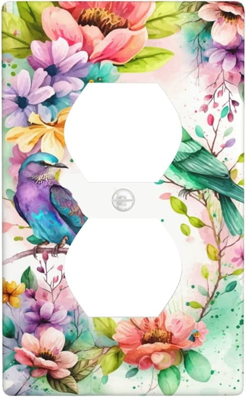 Bird Floral Flower Light Switch Cover Plates Decorative Single Toggle ...