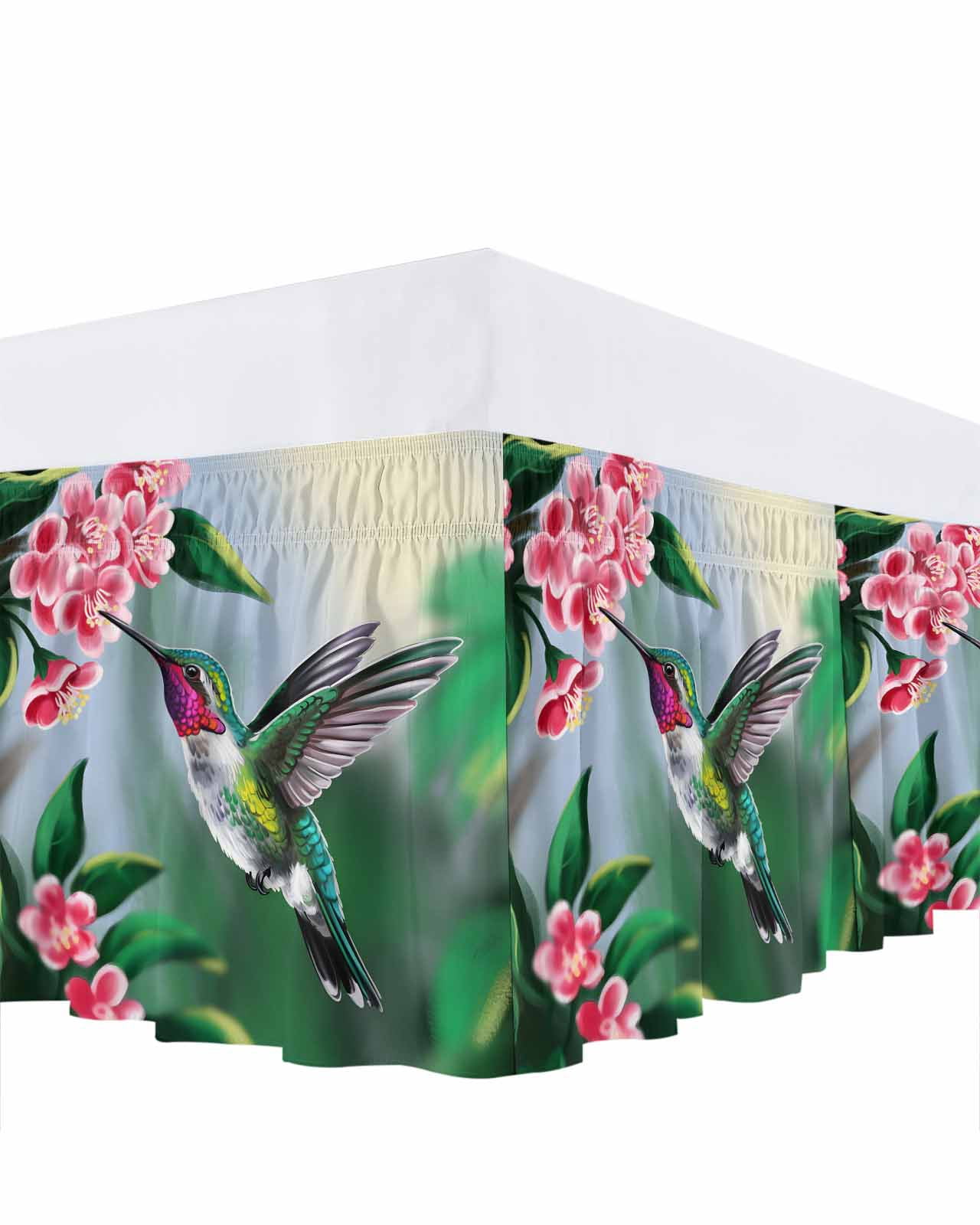 Bird Floral Ruffle Bed Skirt California King Size Hummingbird Spring ...