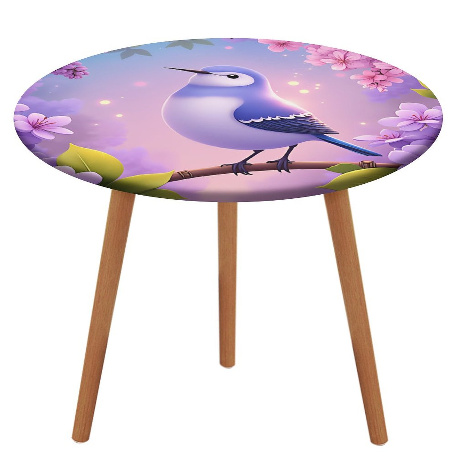 Bird Flowers And Butterflies Pattern Round Tablecloth Waterproof ...