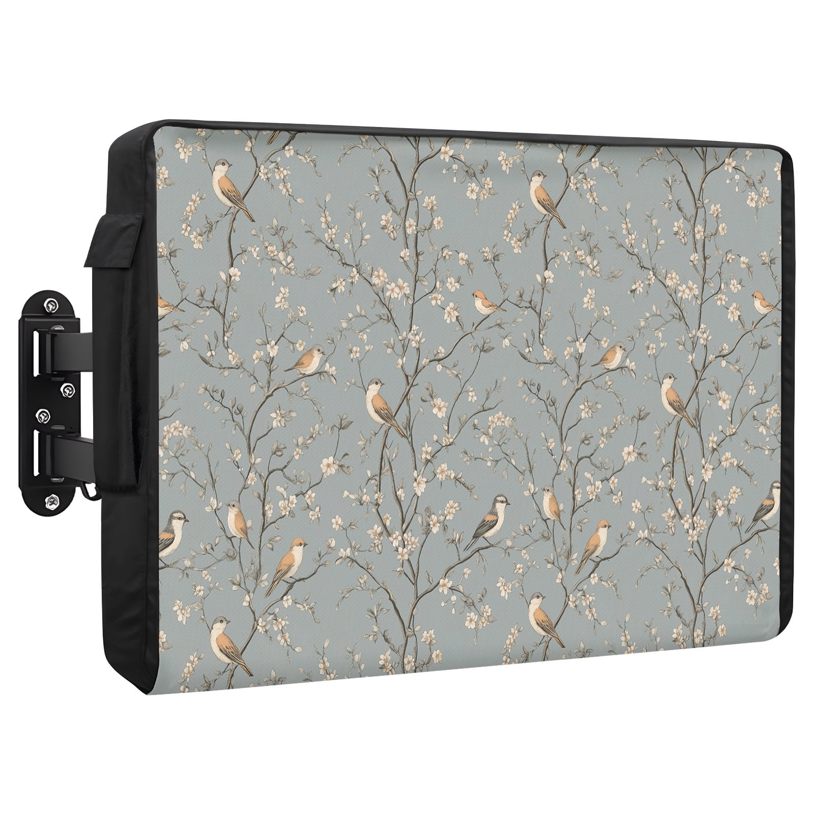 Bird Flowers Outdoor TV Cover 52 to 55 Inch Branch Vintage Retro ...