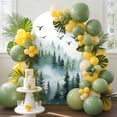 Bird Fog Forest Arch Backdrop Cover, 7.2FT, Abstract Spring Dark Green ...