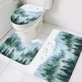 Bird Fog Forest Bathroom Rugs Set Abstract Spring Black Dark Green ...