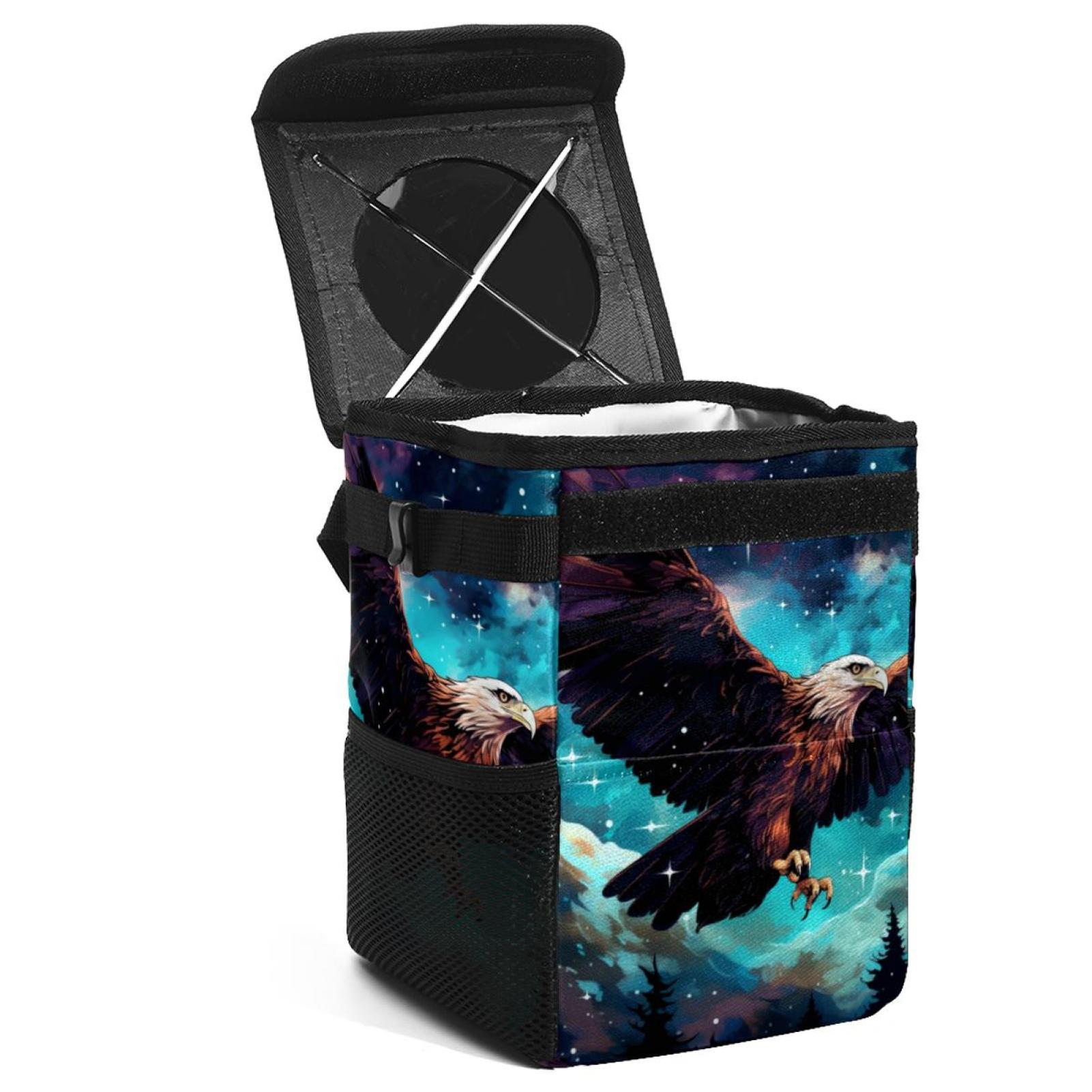 Bird Foldable Car Garbage Can with Lid, Leak-proof, Hanging Storage Bag ...