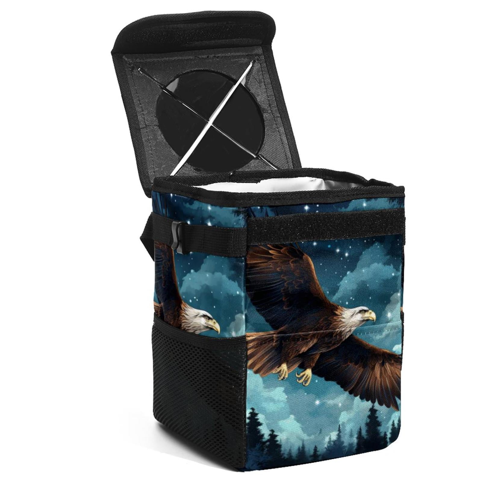 Bird Foldable Car Trash Can with Lid, Leak-Proof Car Trash Bin, Hanging ...