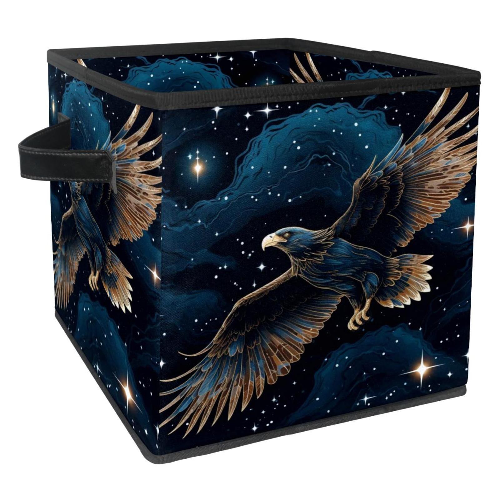 Bird Foldable Clothes Toy Storage Bins with Handle, 10.8"x10.5"x10.6 ...