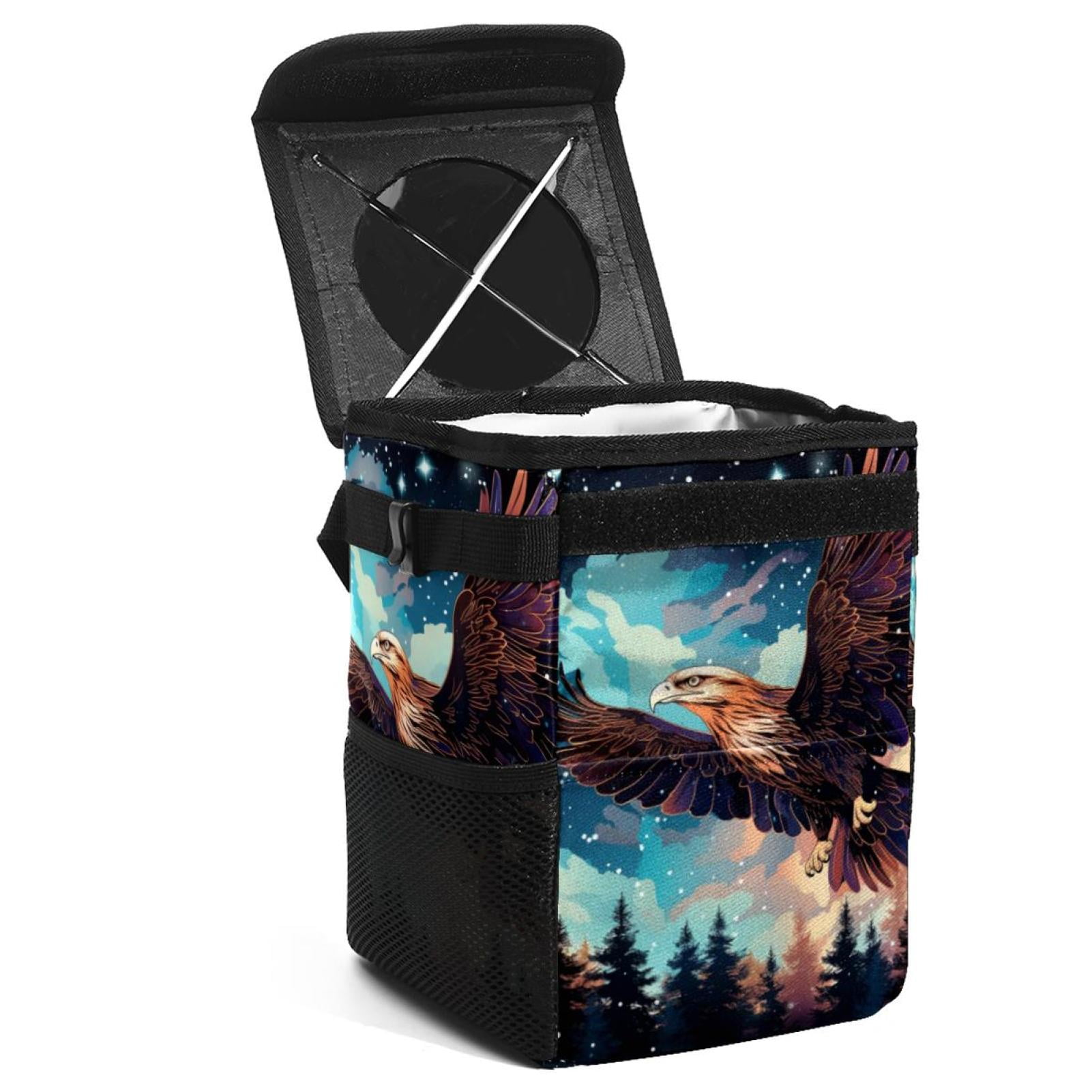 Bird Foldable Mini Trash Can with Lid - Leak-Proof Car Garbage Can for ...