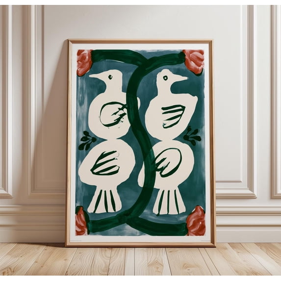 Bird Folk Art Print | Abstract Bird Wall Art | Nature Poster, Poster ...
