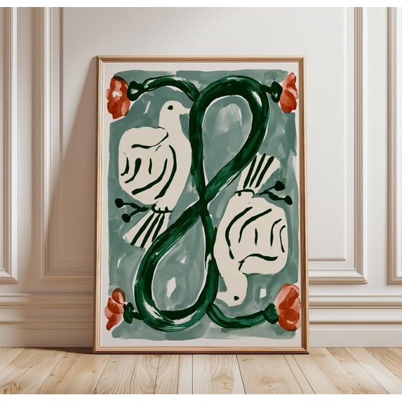 Bird Folk Art Print | Abstract Bird Wall Art | Nature Poster, Poster ...