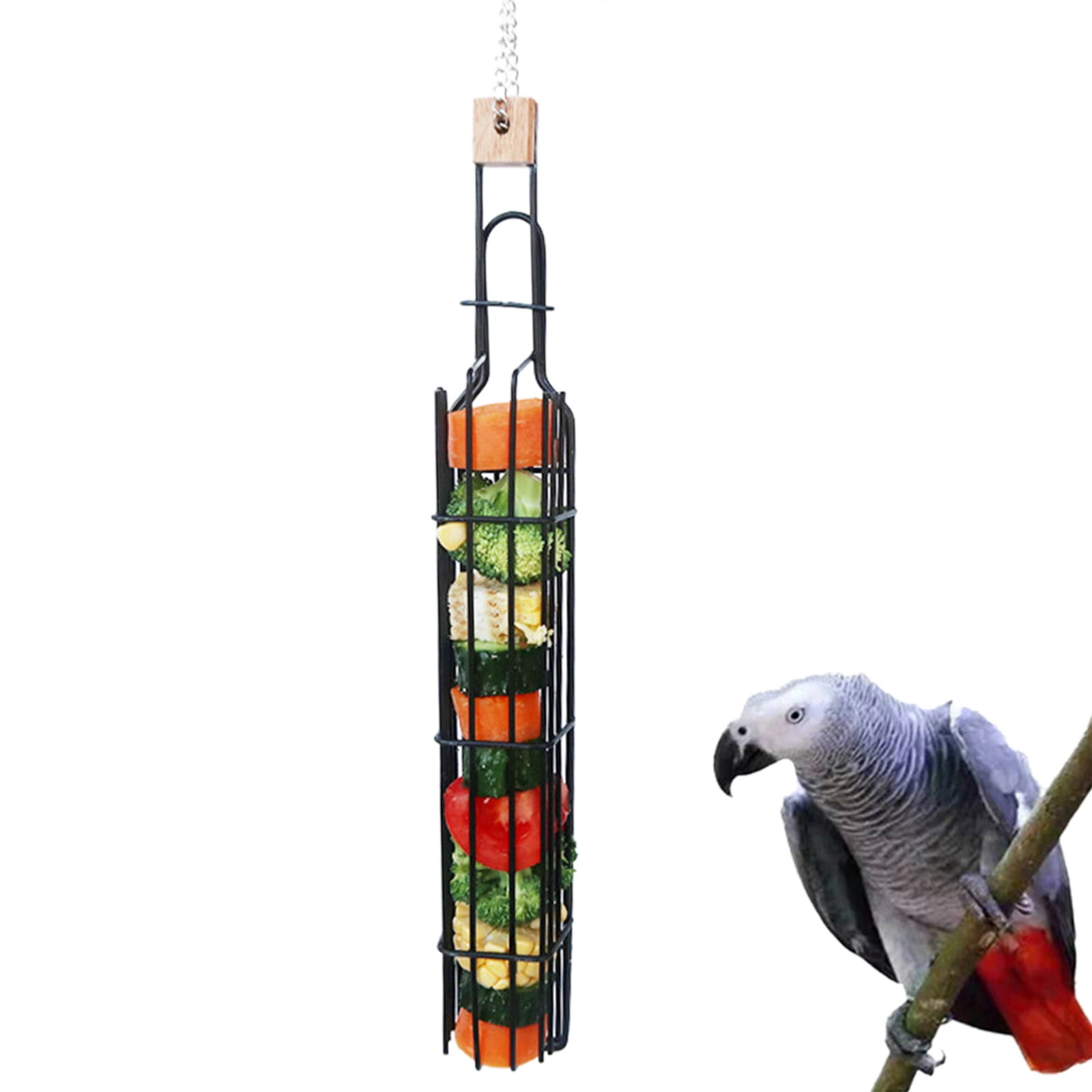 Bird Food Holder Parrots Foraging for Birdcage Hanging Stainless Steel ...
