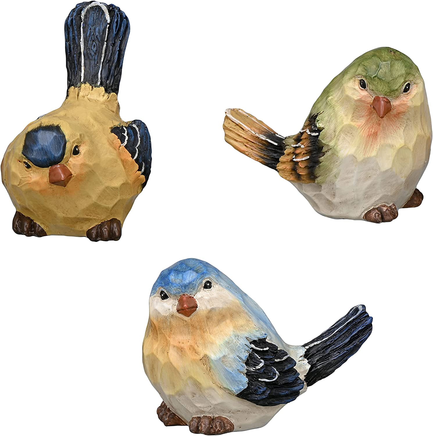 Bird Garden Decor Outdoor Statues Figurines, Set of 3 Birds Garden ...