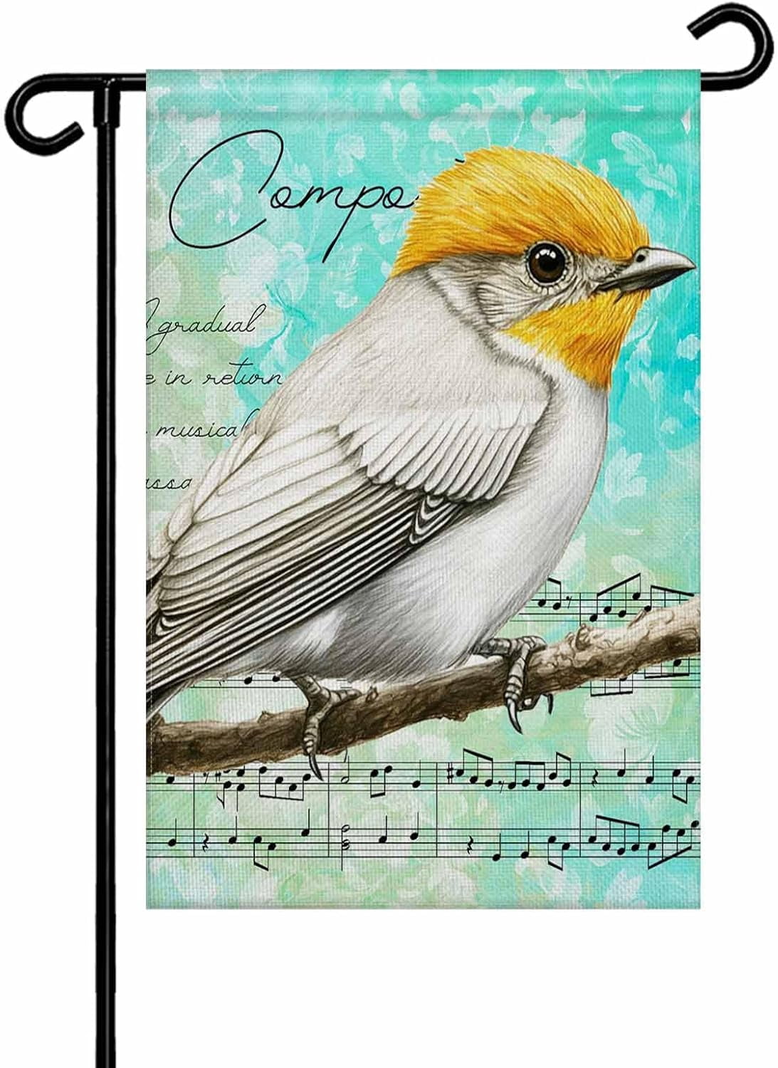 Bird Garden Flag 12x18 Inch Double Sided Vintage Flower Design for ...