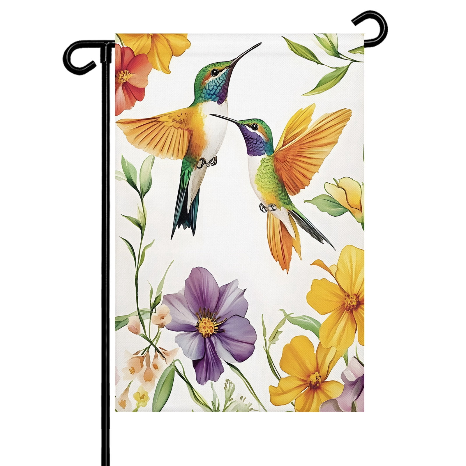 Bird Garden Flag 12x18 Inch Flower Double Sided Small Decorative Garden ...