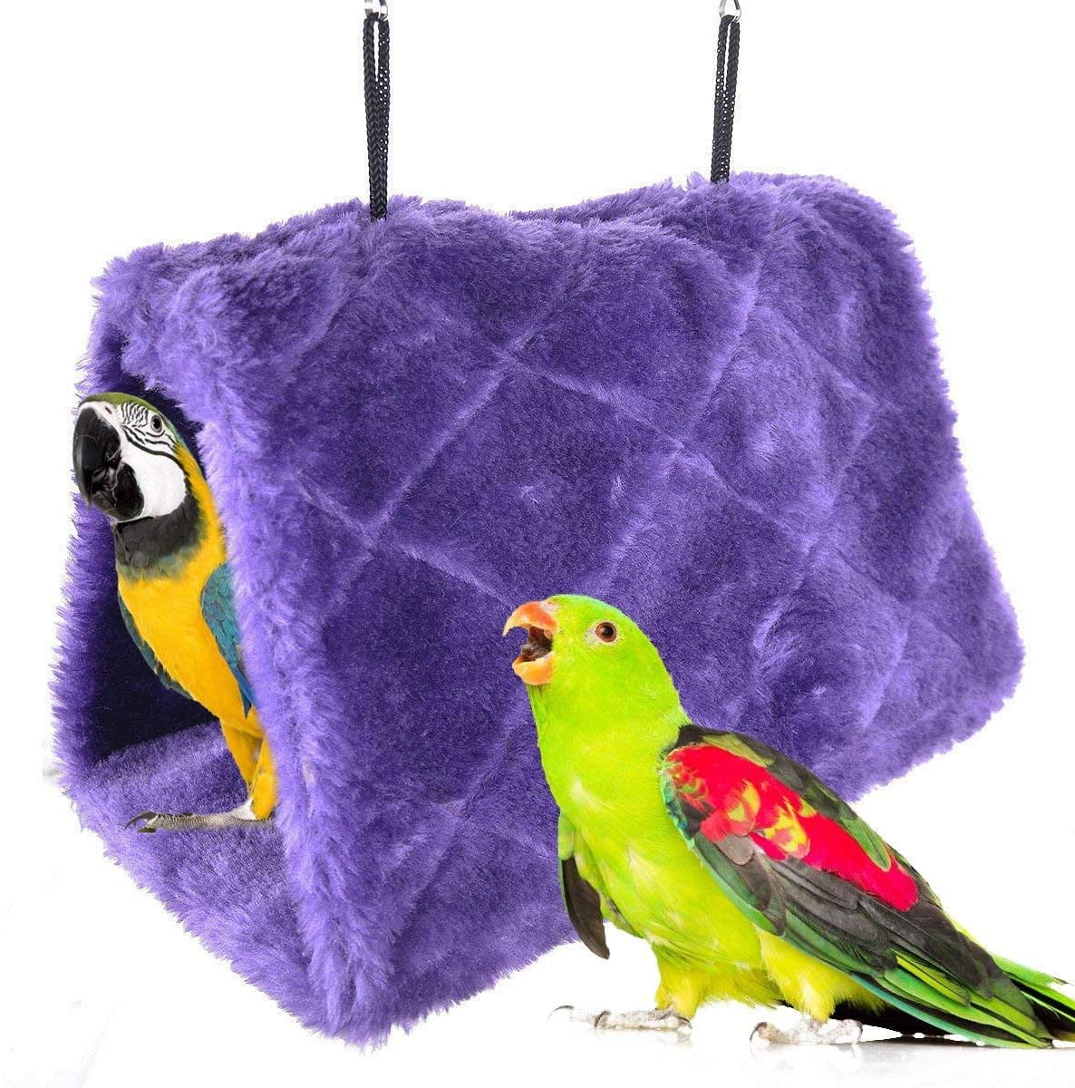 Bird Hammock, Soft Plush Parrot Hanging Hut Cage Perch Stand Swing Toys ...