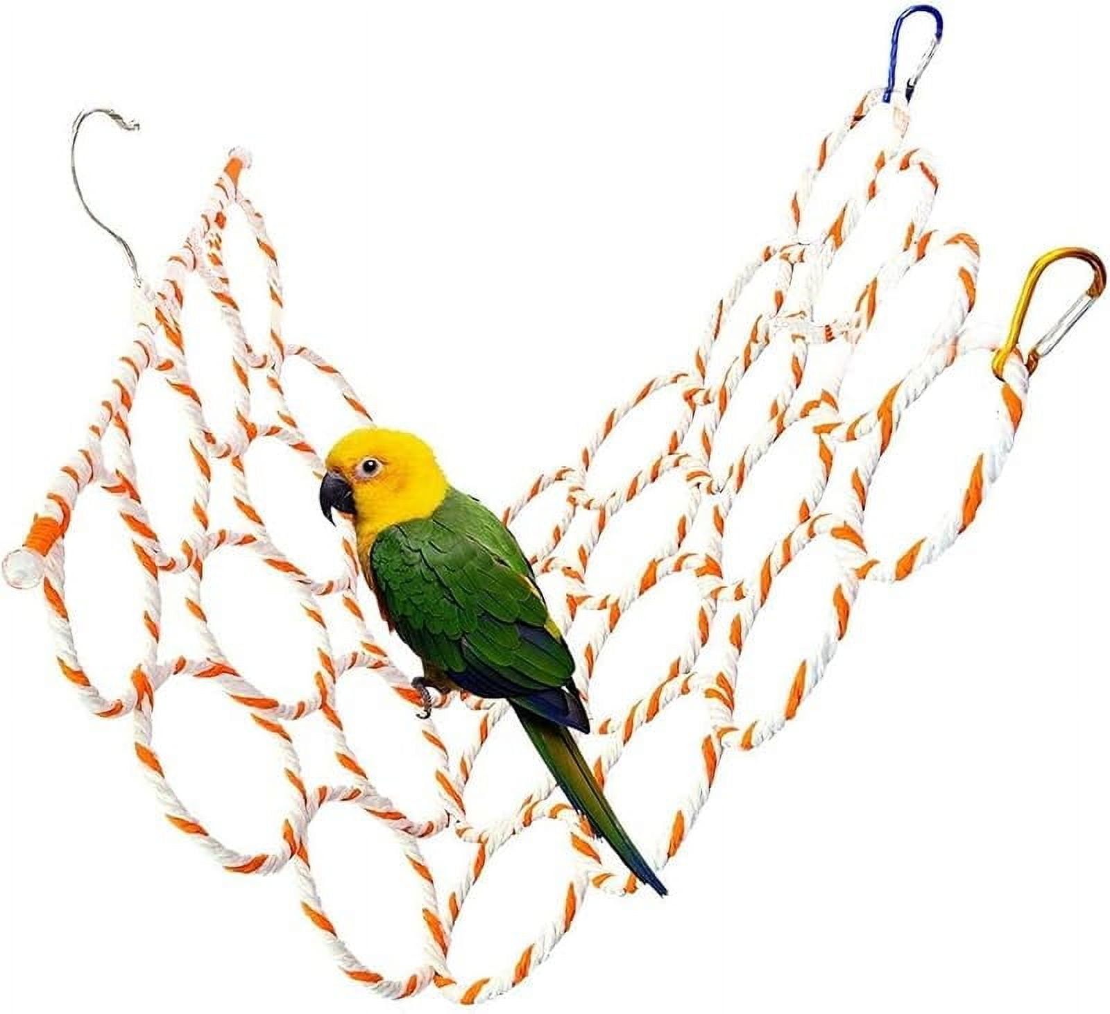 Bird Hemp Rope Net Swing Parrot Perch Climbing Rope Ladder Hammock ...