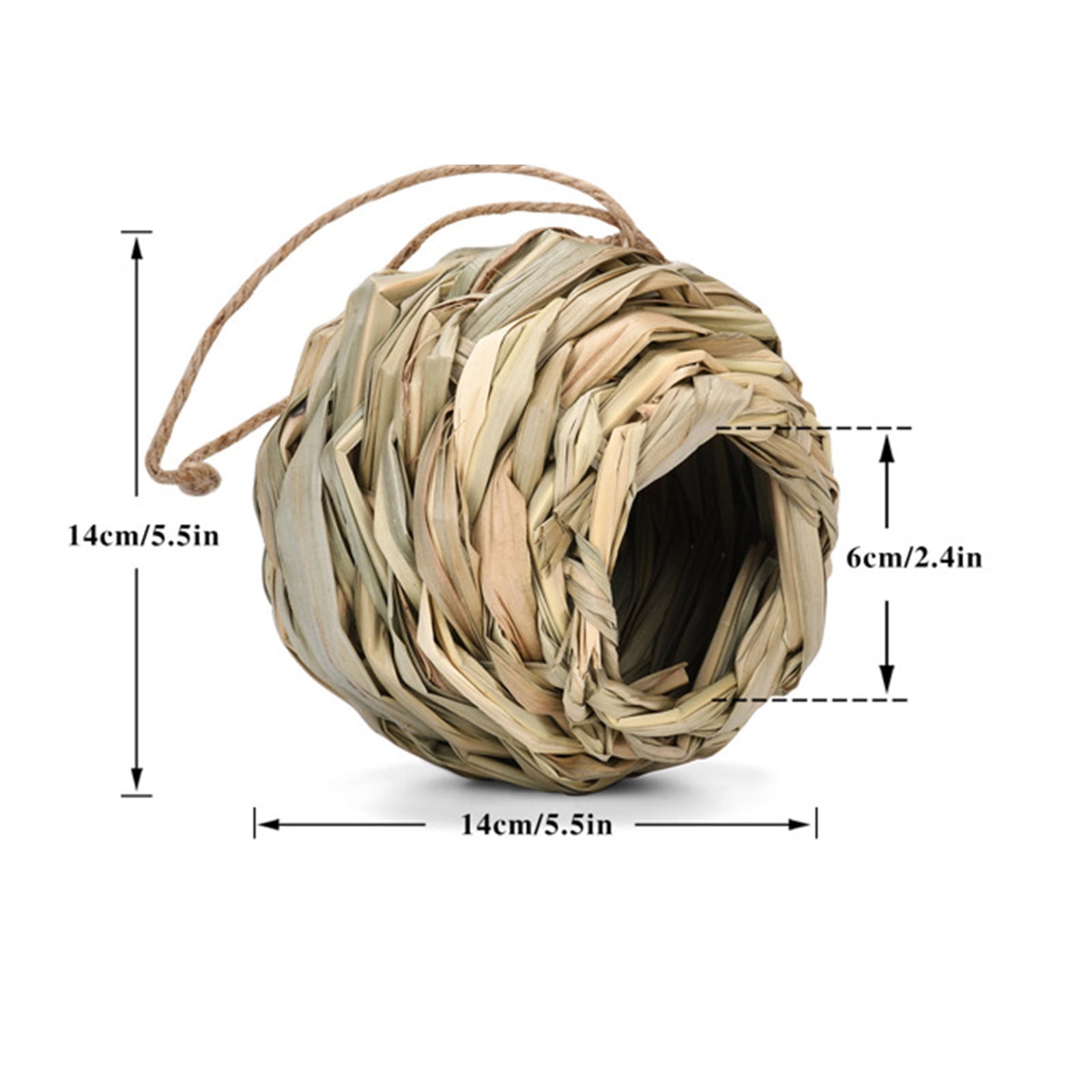 Bird House Grass Woven Rattan Straw Outdoor Garden Simulation ...